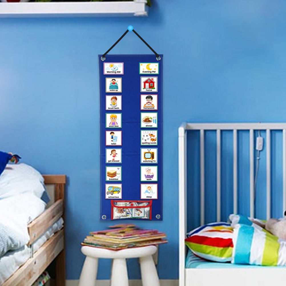UPKOCH 1Set Blue Visual Schedule for Toddlers Chore and Daily Routine ...
