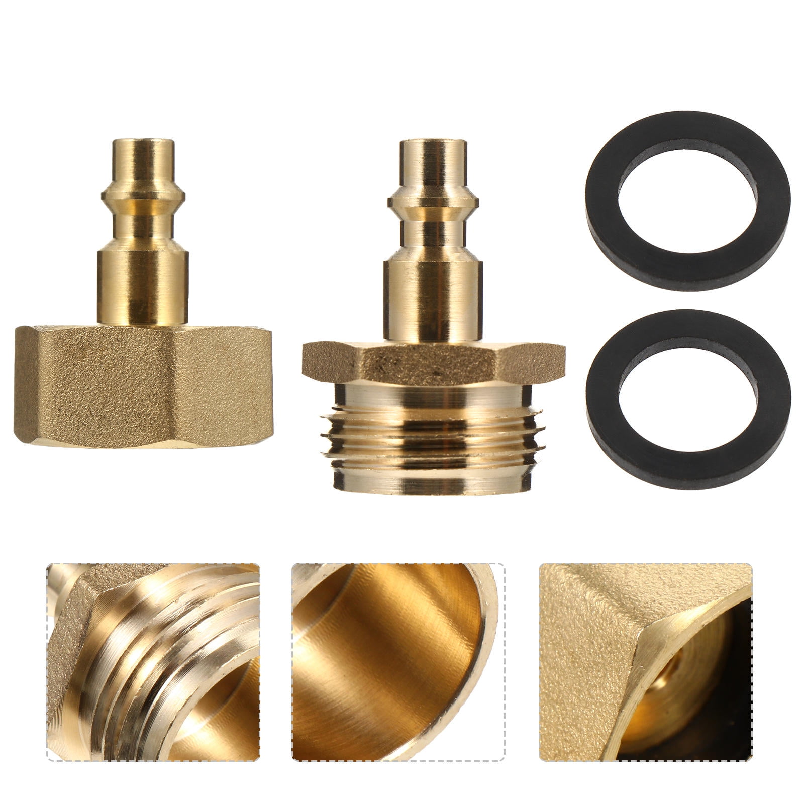 UPKOCH 2 Pcs Brass Hose Connector Male Golden Pipe Fitting Adapters for ...