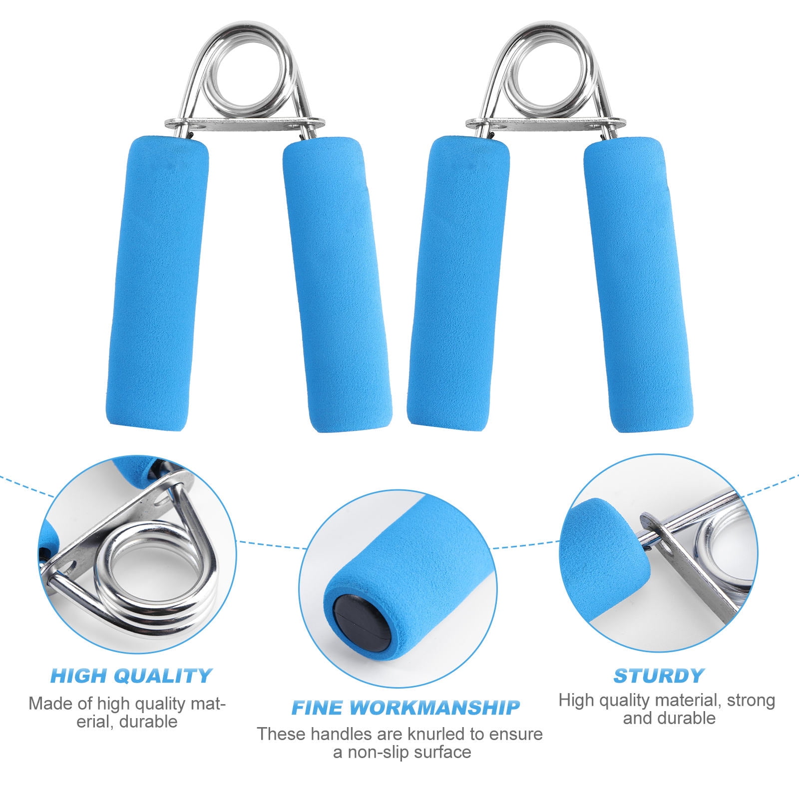 UPKOCH 2 Pcs Hand Exercise Grip Hand Grip Steel Grippers High Density ...