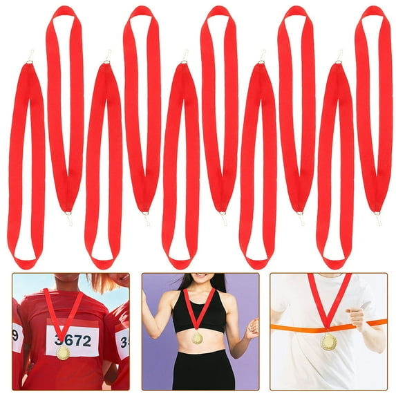 UPKOCH 20Pcs Award Ribbon Lanyards Neck Ribbons Simple Design Red for ...