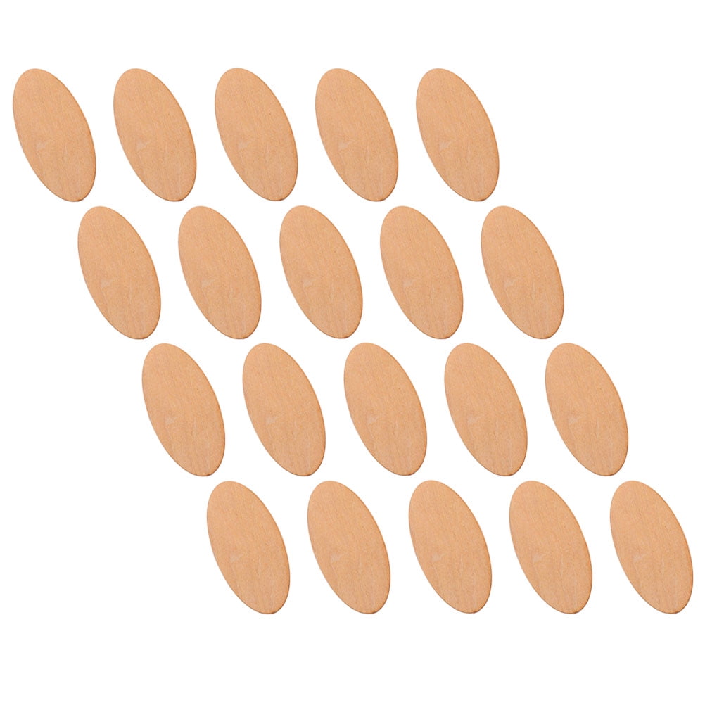 UPKOCH 20pcs Craft Embellishment Oval Cutouts Light Brown Crafting ...