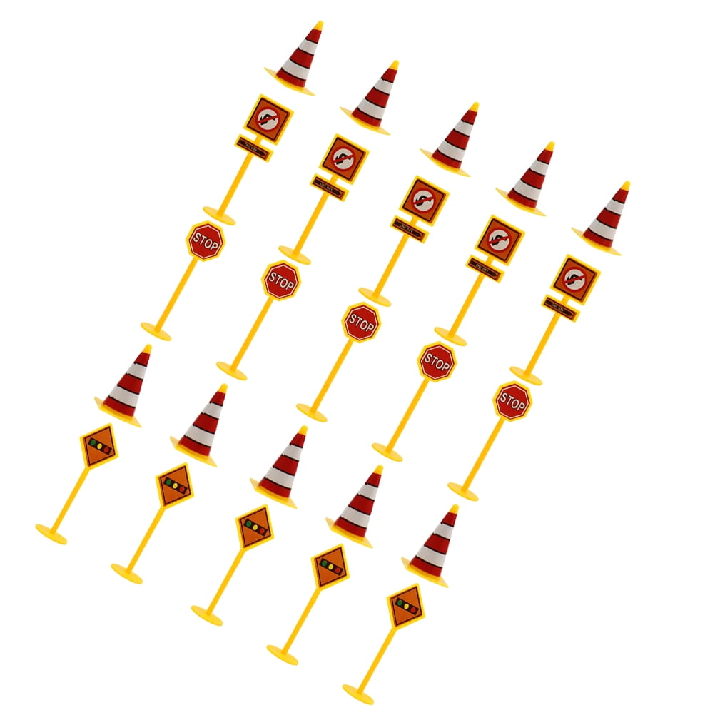 UPKOCH 25Set Road Sign Cupcake Toppers Plastic for Appetizer Picks and ...