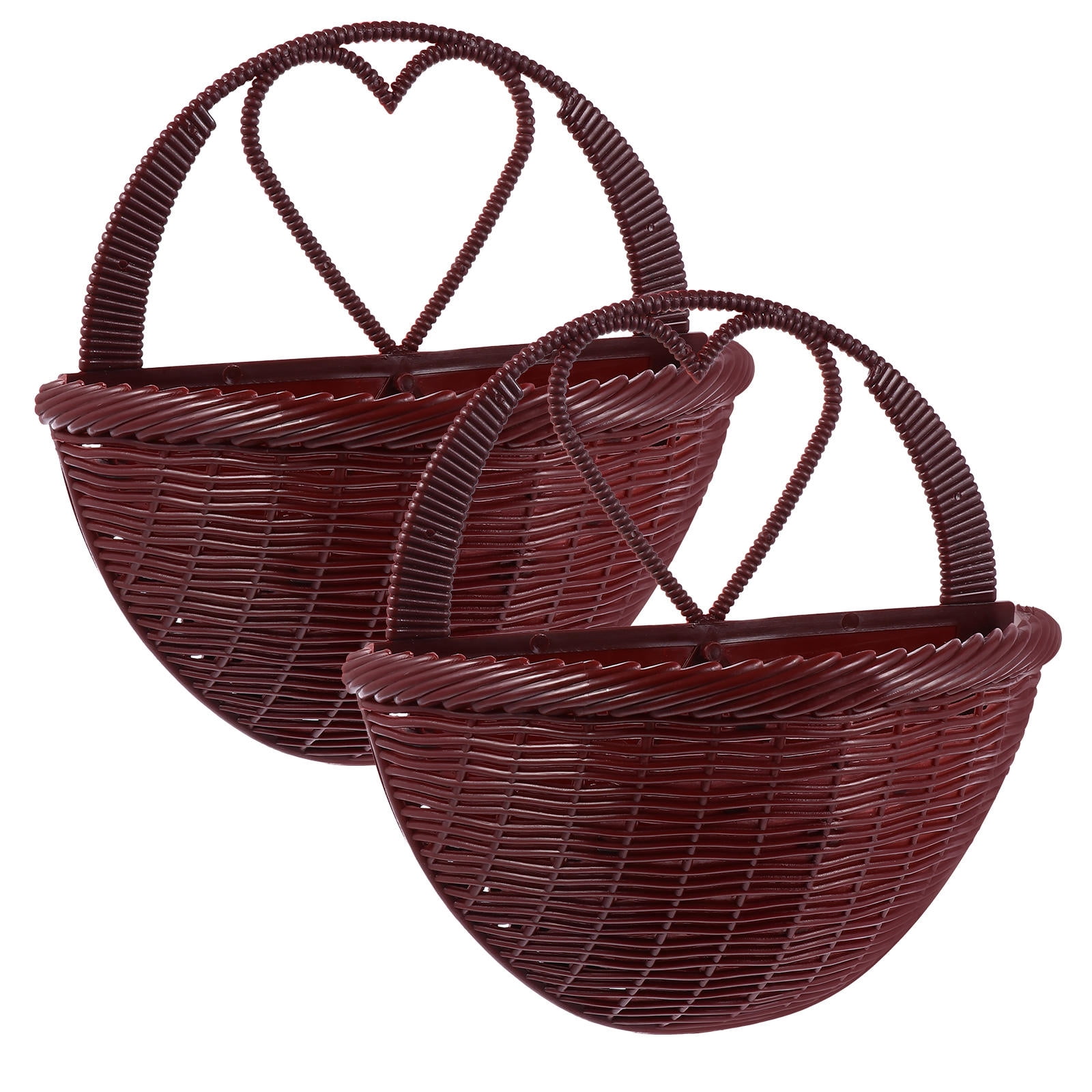 UPKOCH 2Pcs Brown Wall Plastic Flower Pots Hanging Baskets for Home ...