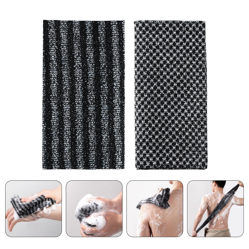 UPKOCH 2Pcs Body Skin Bath Towel Carbon Fiber Back Scrubbing Massage ...