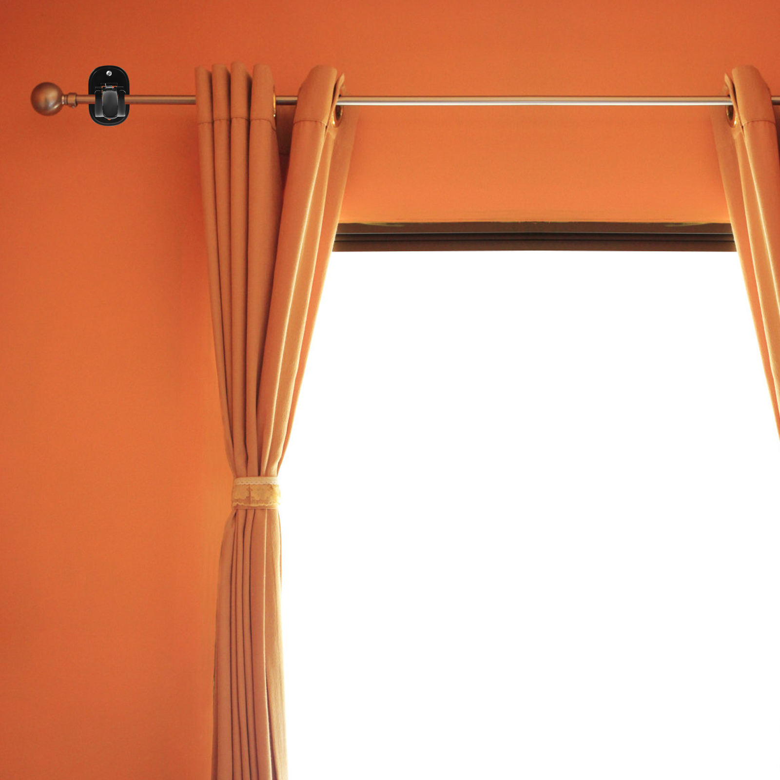 UPKOCH 2Set Black Curtain Supports Modern Design for Windows and ...