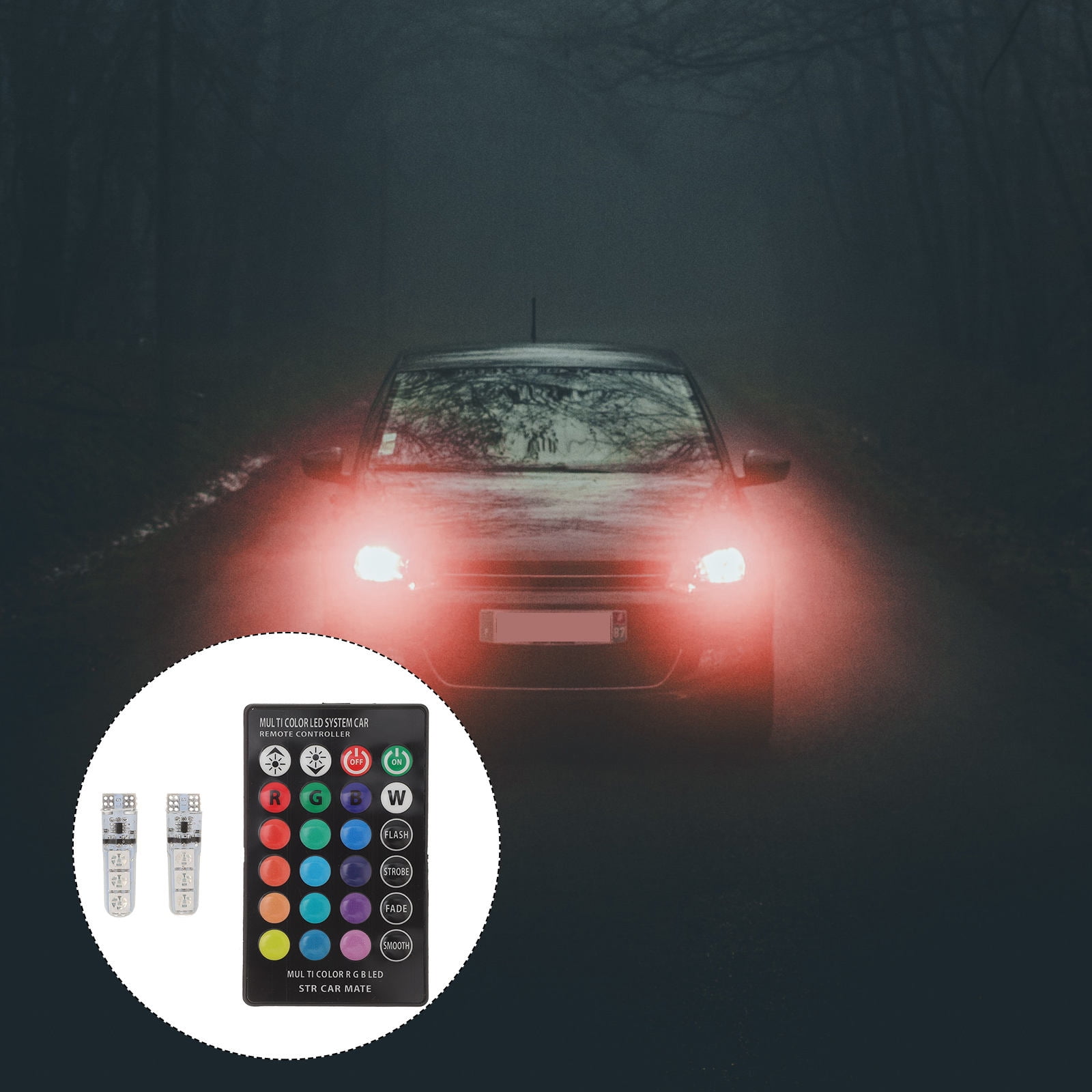 UPKOCH 2Set Strobe Light Bulb RGB COB LED Lights Black License Plate ...