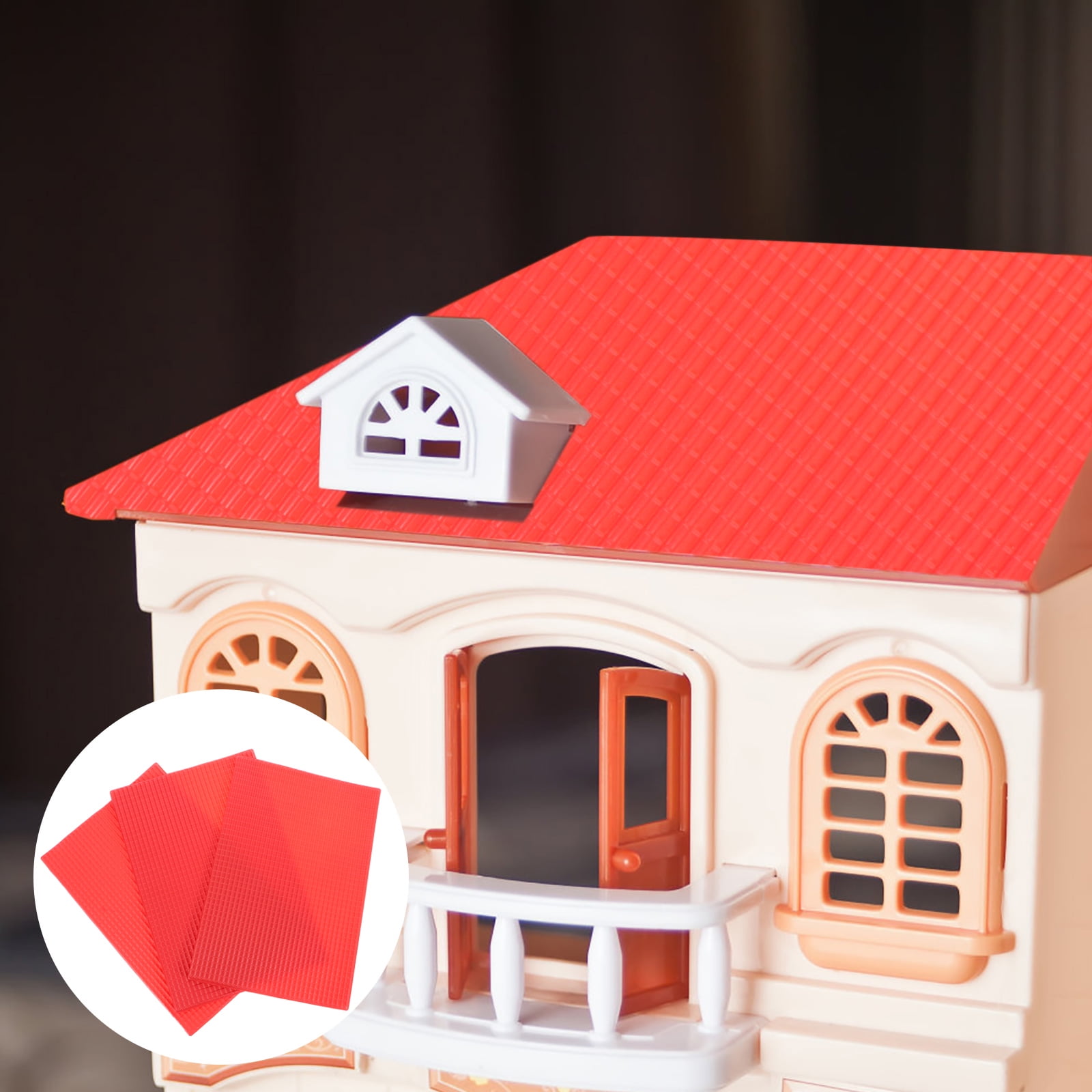 UPKOCH tile roof Roof Tile Model for Handicraft Enthusiasts Red ...