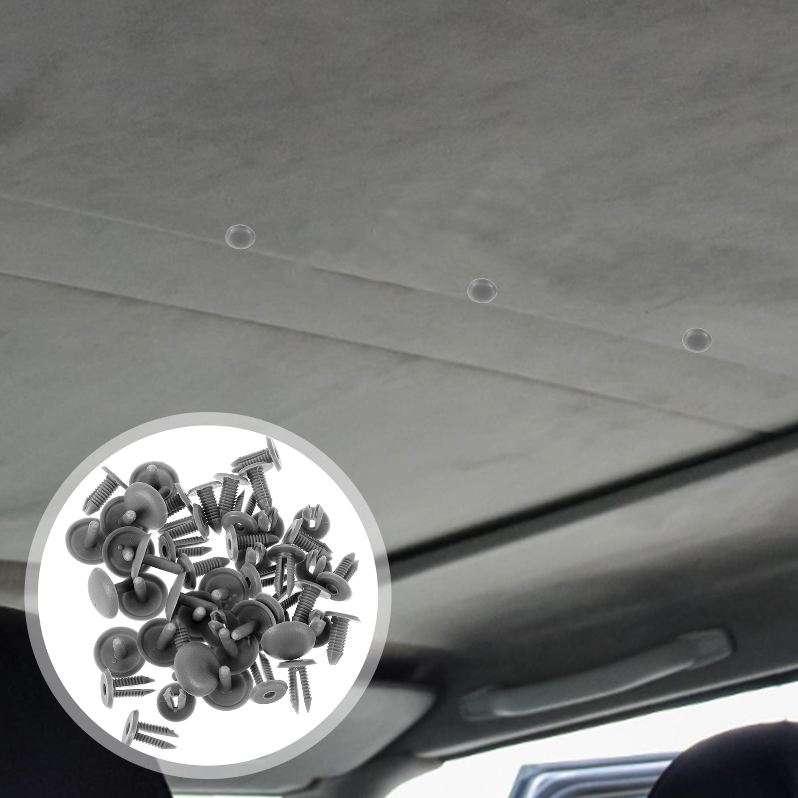 UPKOCH 30Pcs Auto Push Pin Rivets for Headliner Fixing in 1.57X0.88X0 ...
