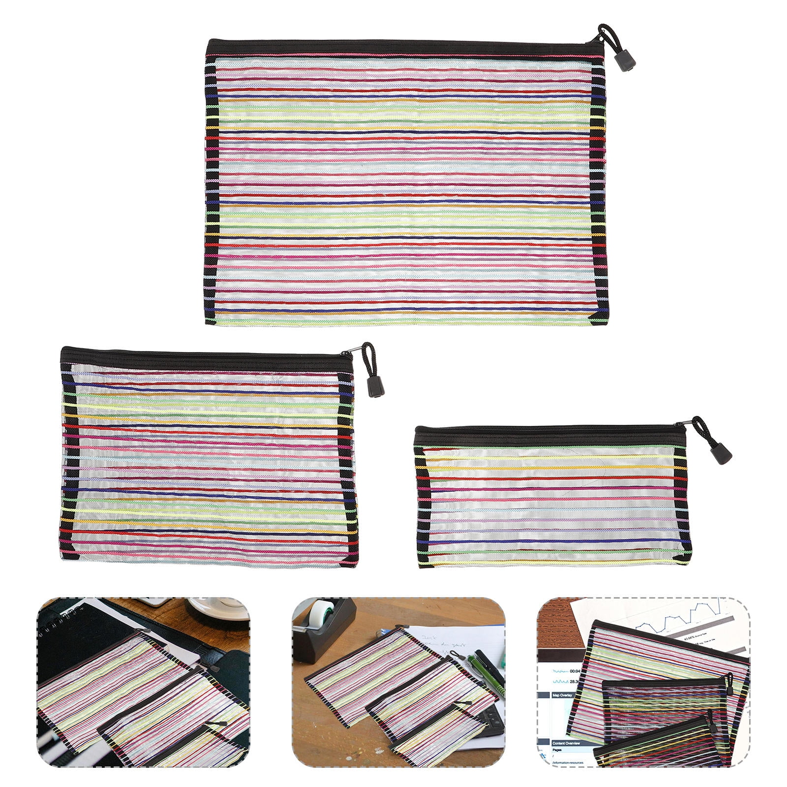 UPKOCH 3Pcs File Organizer Mesh Document Storage Pouches for ...
