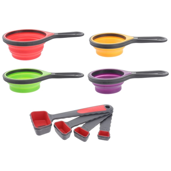 UPKOCH 4Pcs Measuring Cups and Spoons Silicone for Measuring Liquid and ...