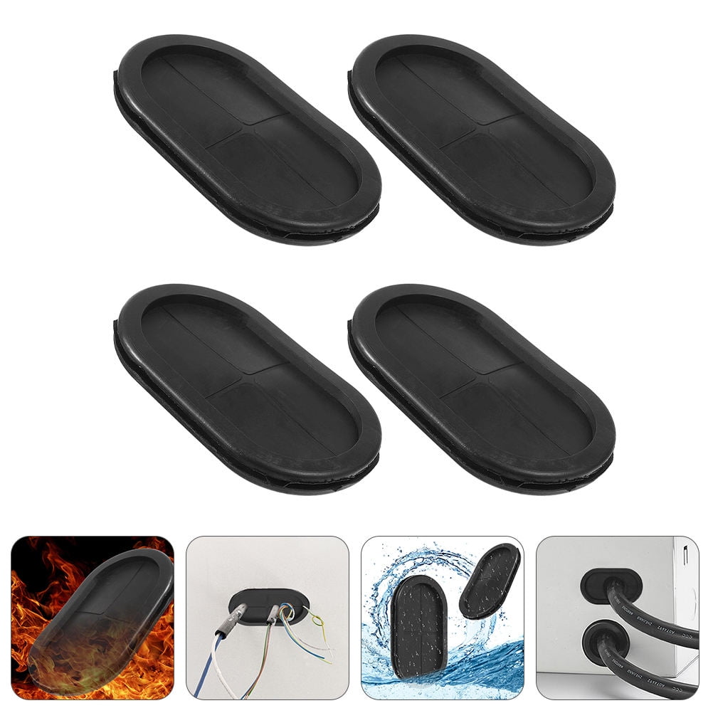 UPKOCH 4Set Insulation Protection Oval Black Rubber Grommets for Wiring ...