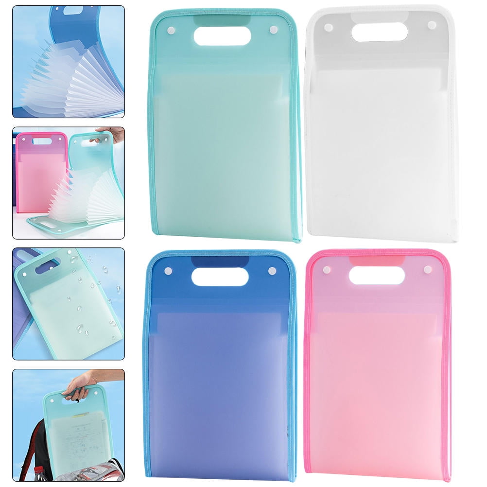 UPKOCH 4pcs Transparent Accordion File Organizer Multi Pocket Storage ...