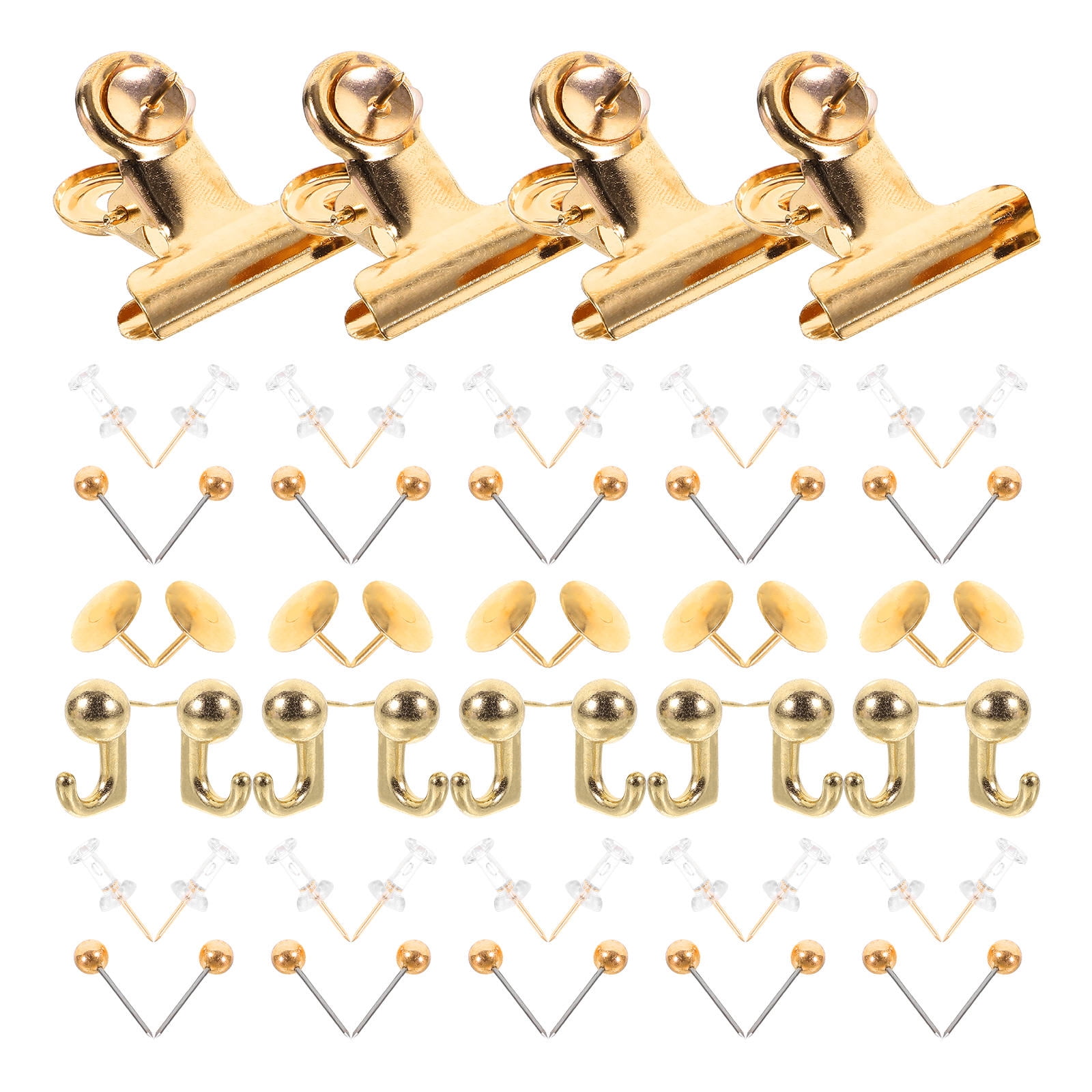UPKOCH 5 Set Golden Metal Pushpins Thumb Tacks for Cork Board Various ...