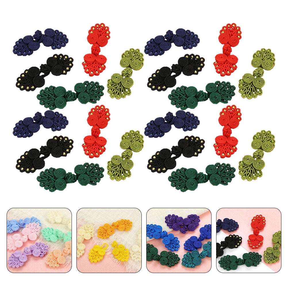 UPKOCH 50Pcs Chinese Knot Closure Sewing Fasteners Round Discs with Two ...