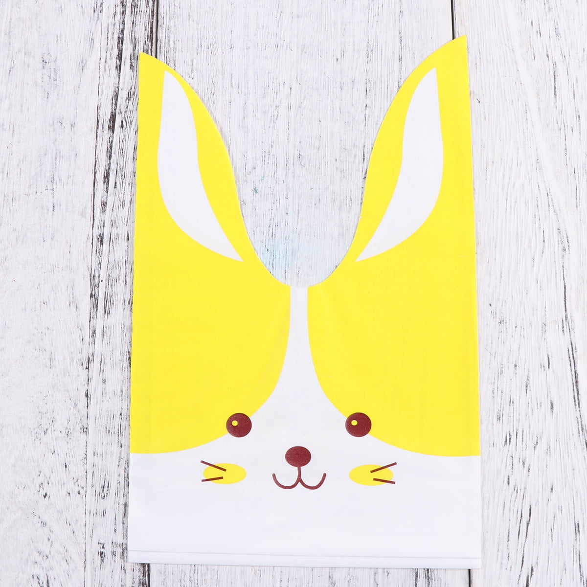 UPKOCH 50Pcs Treat Candy Bags Plastic Yellow Bunny Ears Shape for ...