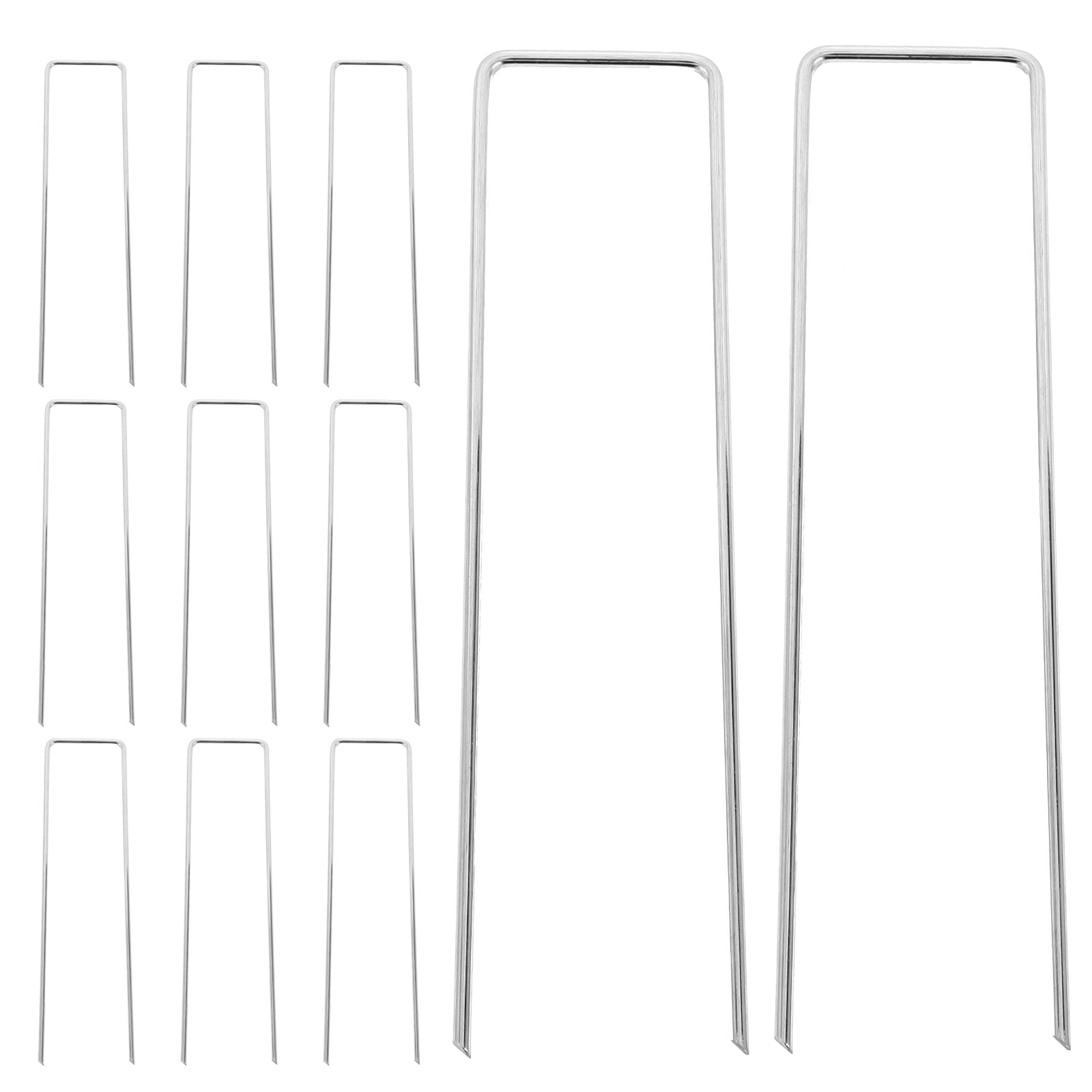 UPKOCH 50pcs Heavy Duty Ground Staples Silver for Weed Barrier Fixing ...