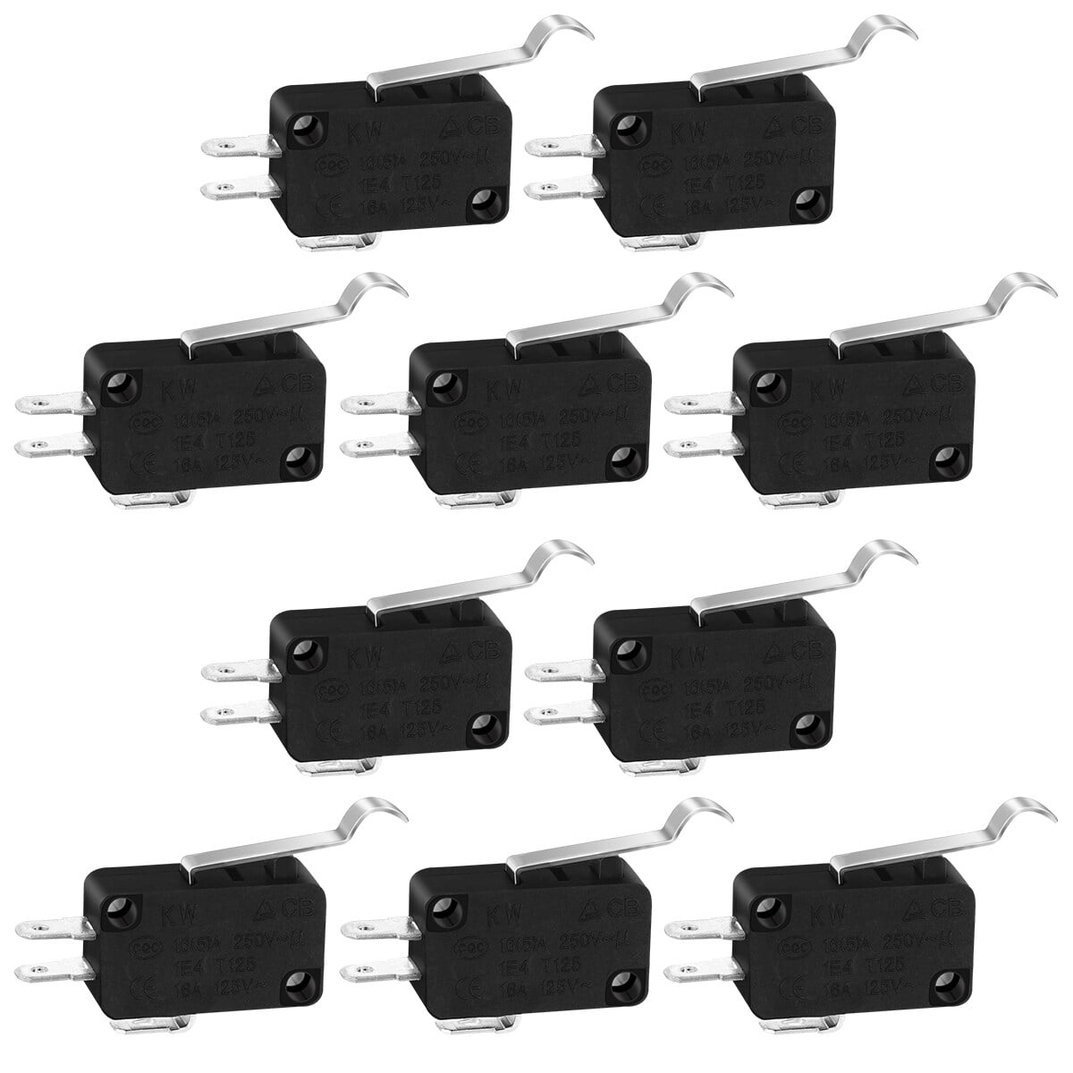 UPKOCH 5Pack Micro Switch Black Hinge Lever Momentary Push Button ...