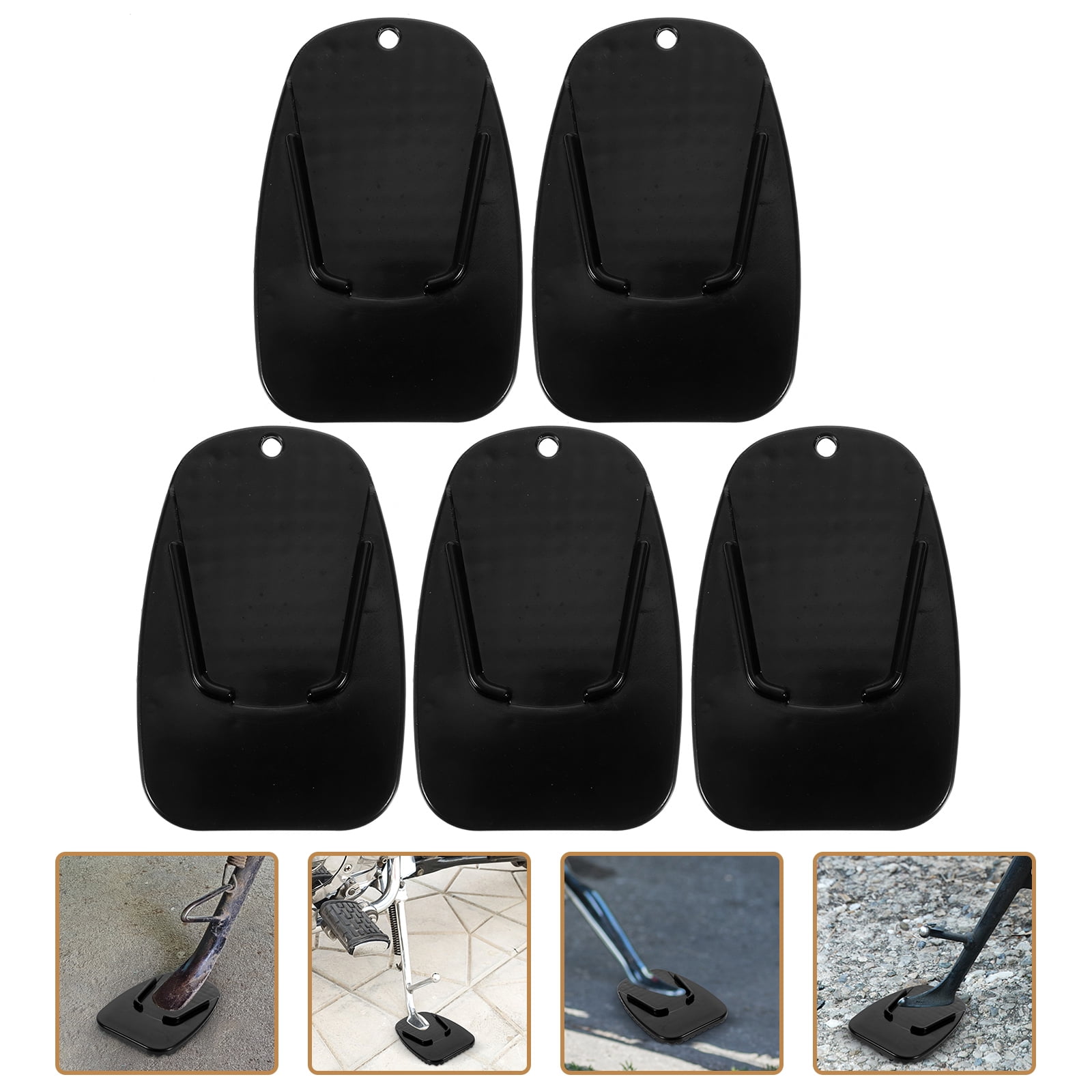UPKOCH Motorcycle Kickstand Shoe Side Stand Pads Black 5Pack 3.5X2.2X0 ...