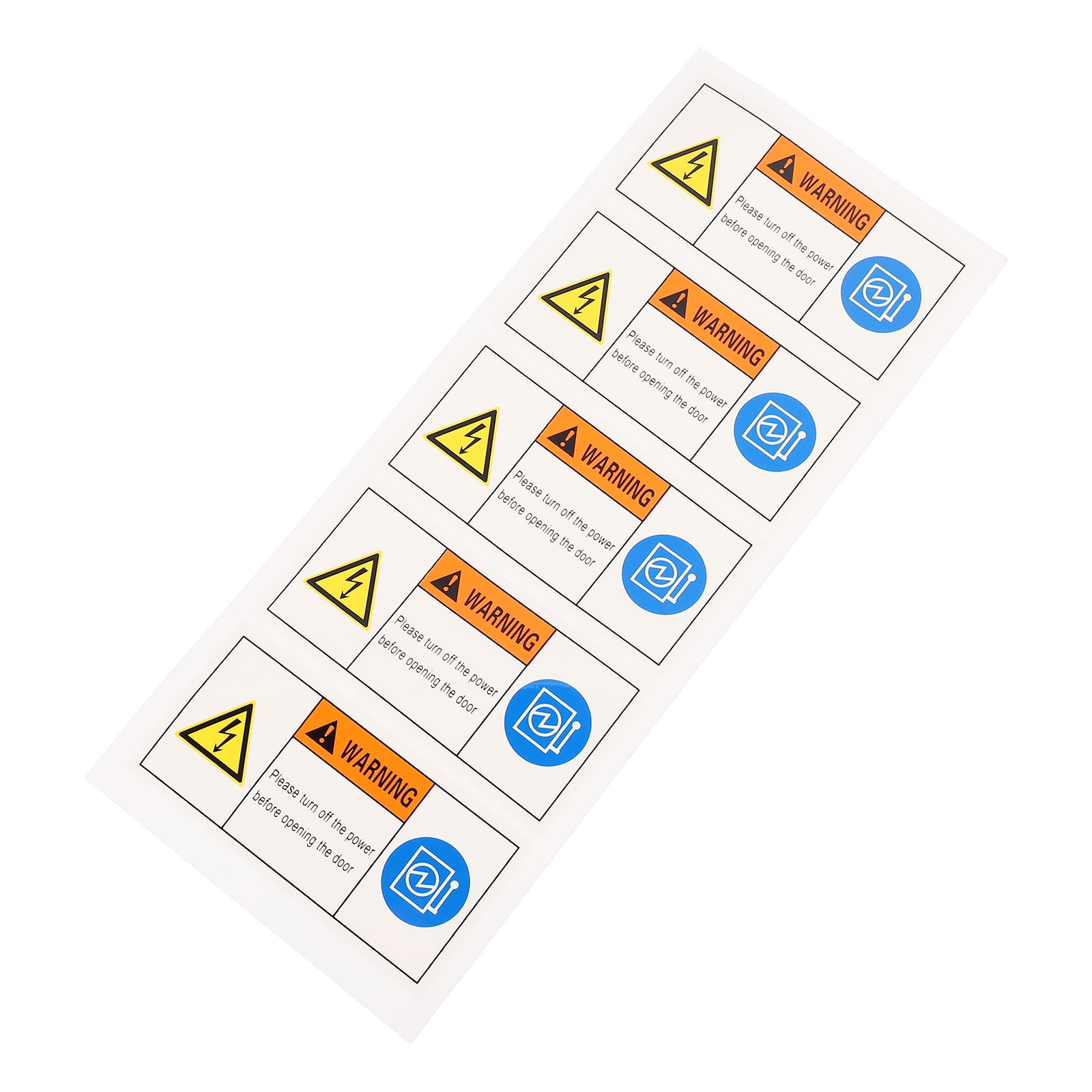 UPKOCH 5Set Electric Box Warning Decals PP Assorted Color Caution ...