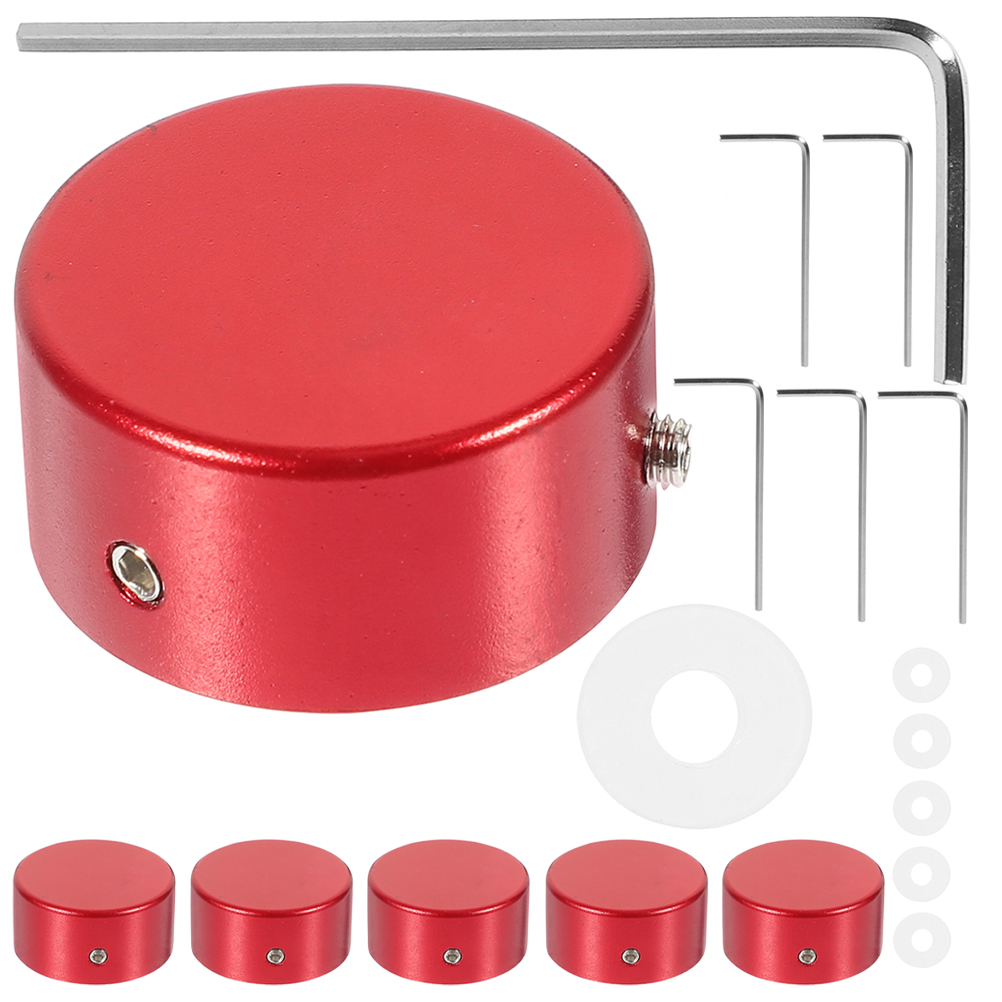 UPKOCH 6 Sets Red Guitar Pedal Button Toppers Metal Extend Service Life ...
