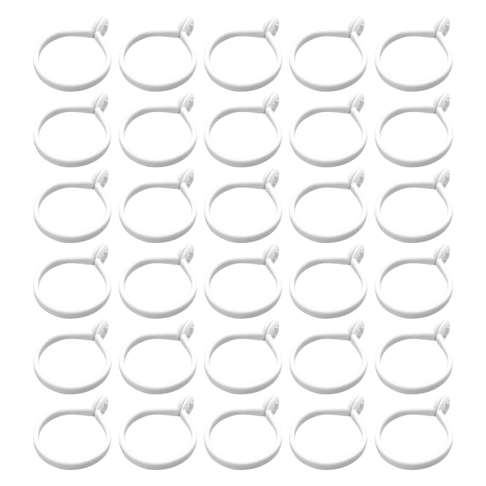 UPKOCH 60Pcs Circular Curtain Rod Rings White Plastic for Drapery and ...
