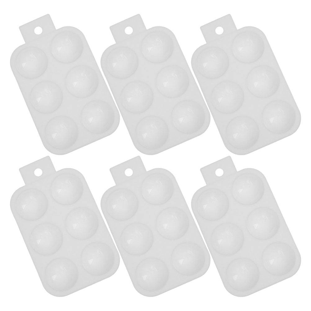 UPKOCH 6Pack Plastic Oil Painting Palette for Students White Reusable ...