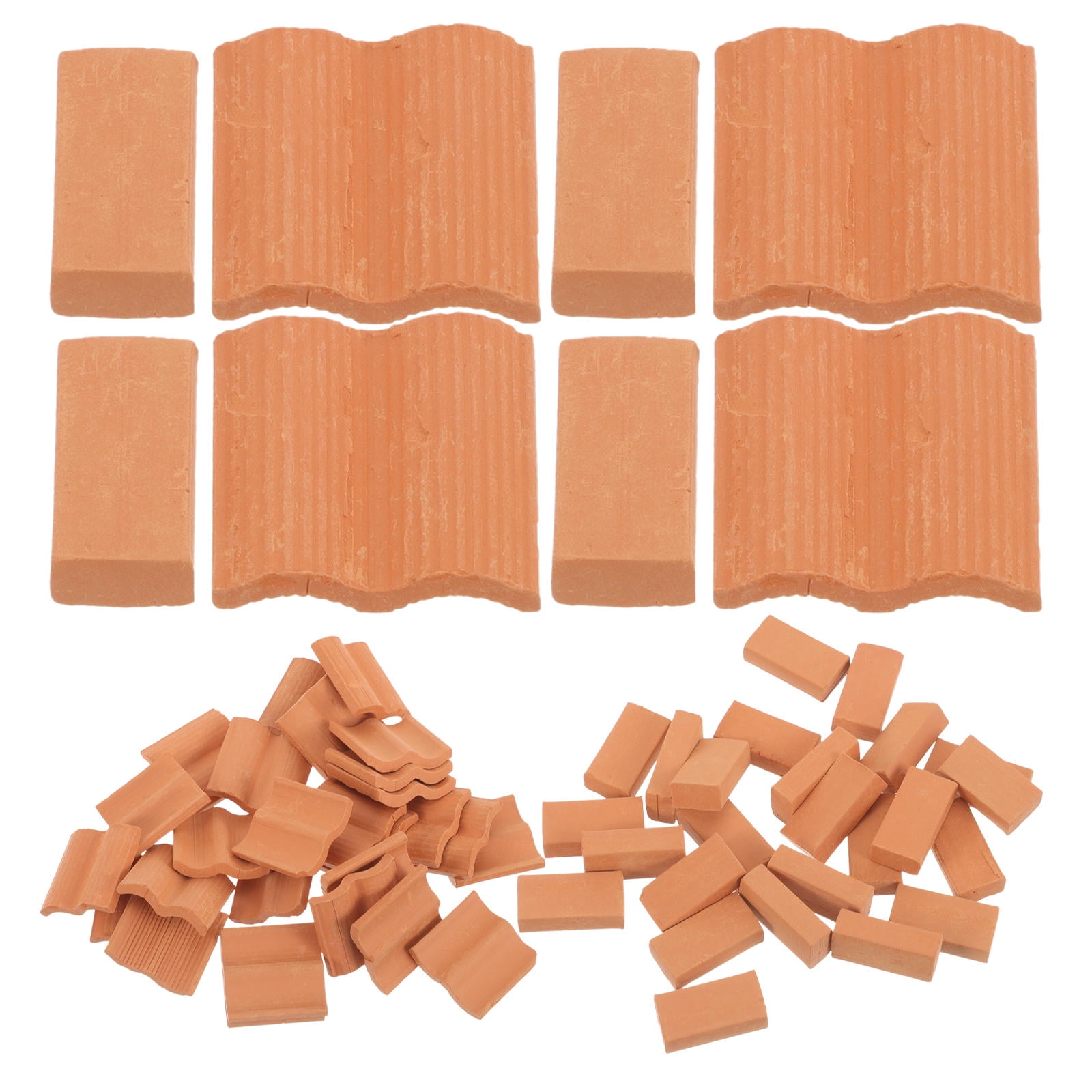UPKOCH 80Pcs Micro Landscape Bricks Light Brown Modeling Tiles for ...