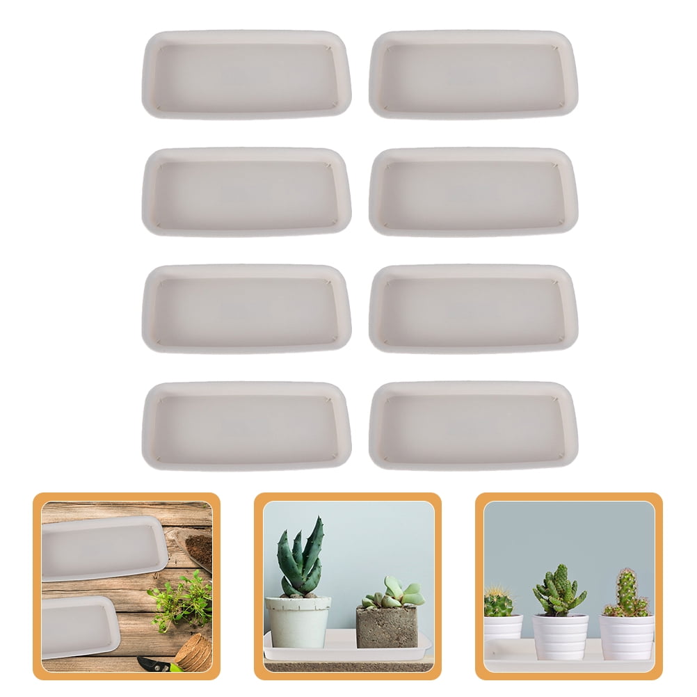 UPKOCH 8Pcs Rectangular Plastic Drip Tray Water Collection for Plant ...