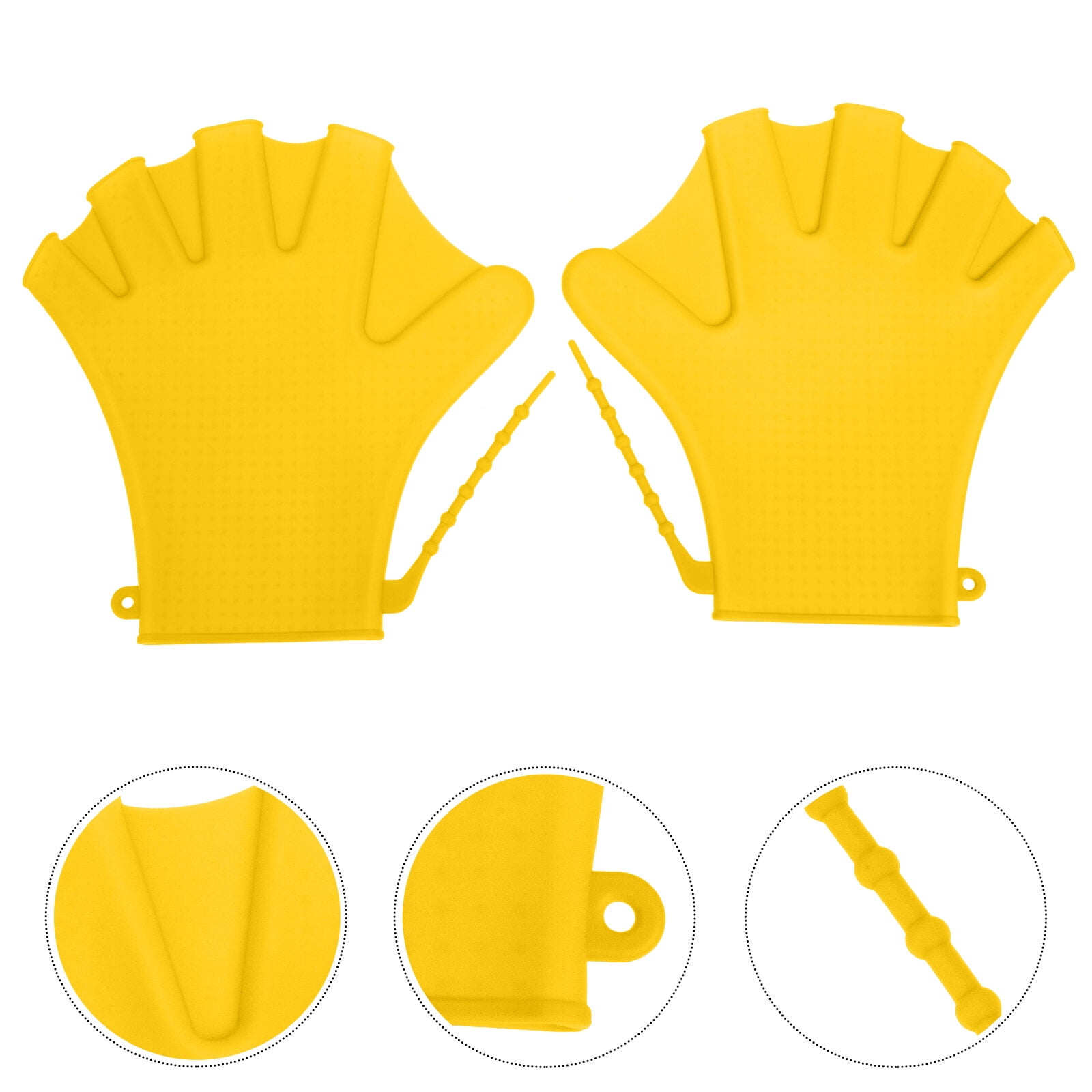 UPKOCH Water Fitness Swim Paddles Yellow 1 Pair 7.9x7.9in - Walmart.com