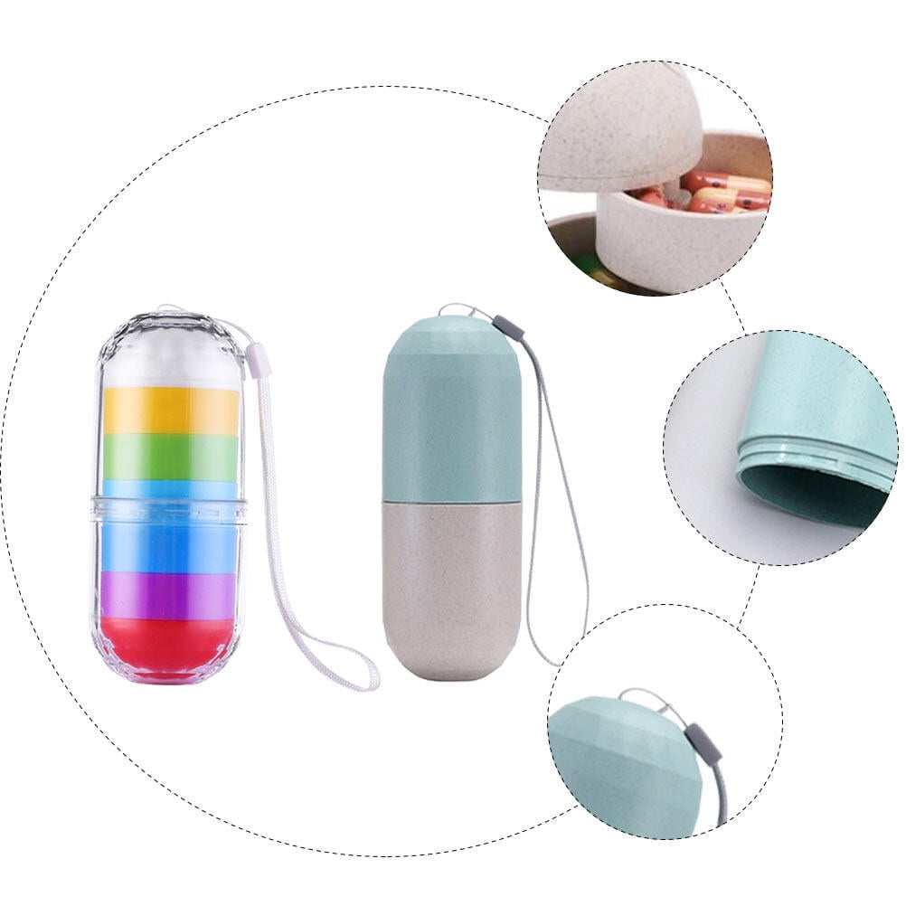 UPKOCH Assorted Color Pill Storage Box with 7 Compartments for ...