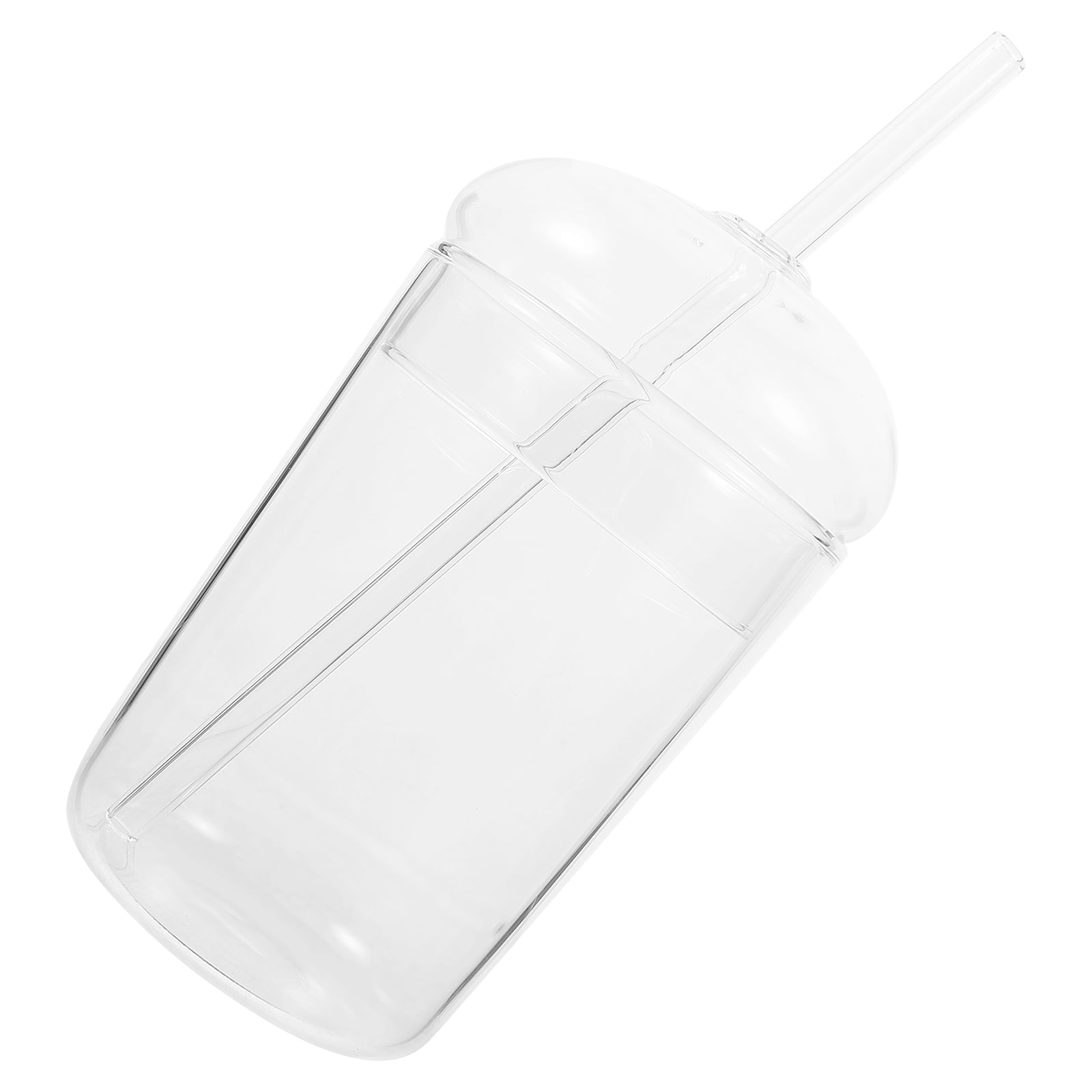 UPKOCH High Borosilicate Glass Sippy Cup with Cover 1 Set Water Milk ...