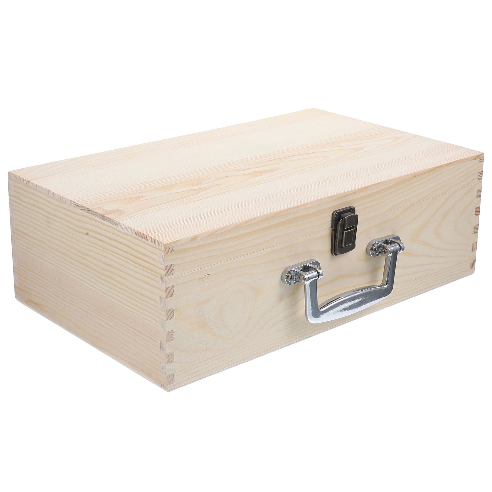 UPKOCH Box Unfinished For Crafts And Storage Treasure Chest With Hinged ...