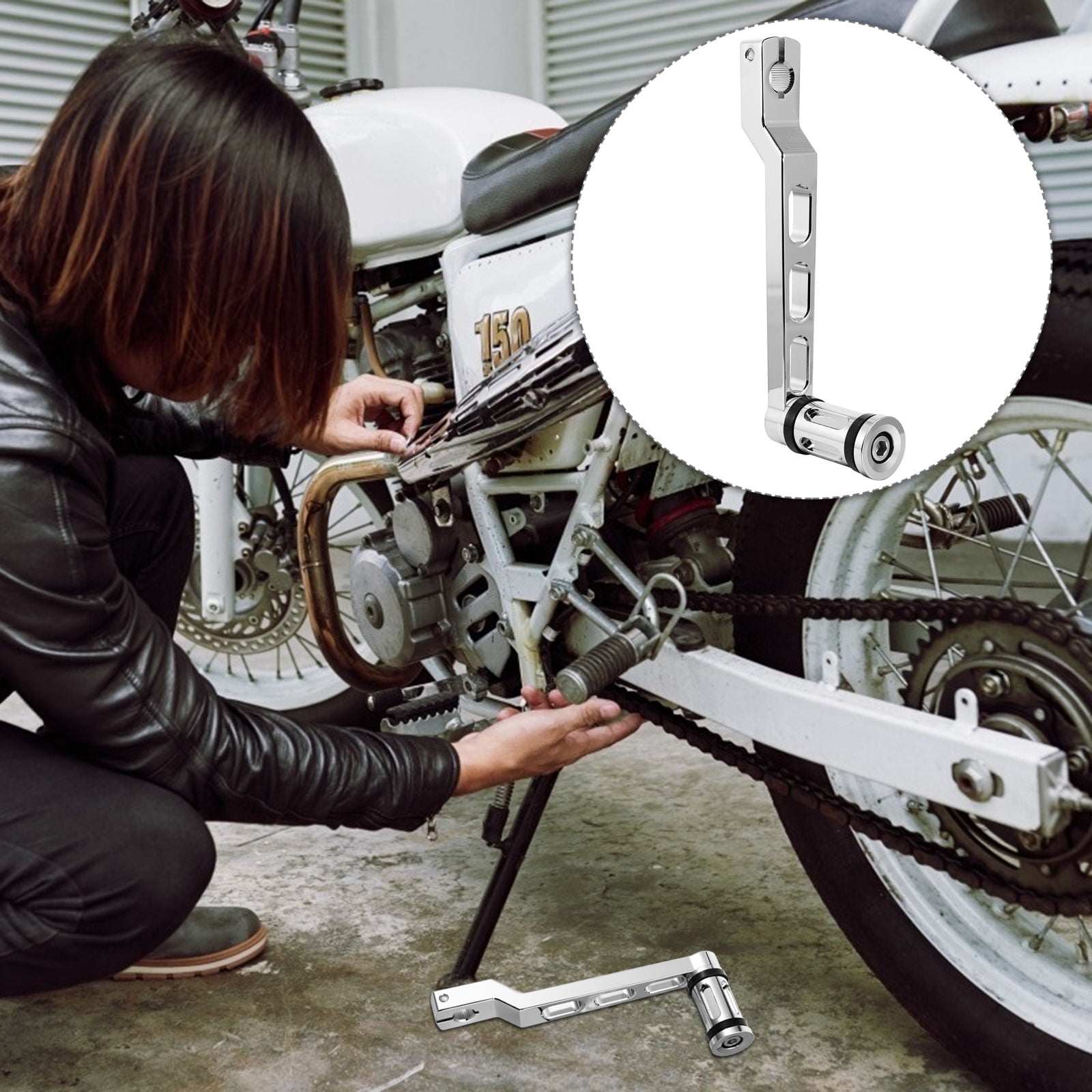 UPKOCH 2Pcs Motorcycle Heel Toe Shifter Aluminum Silver Precision ...