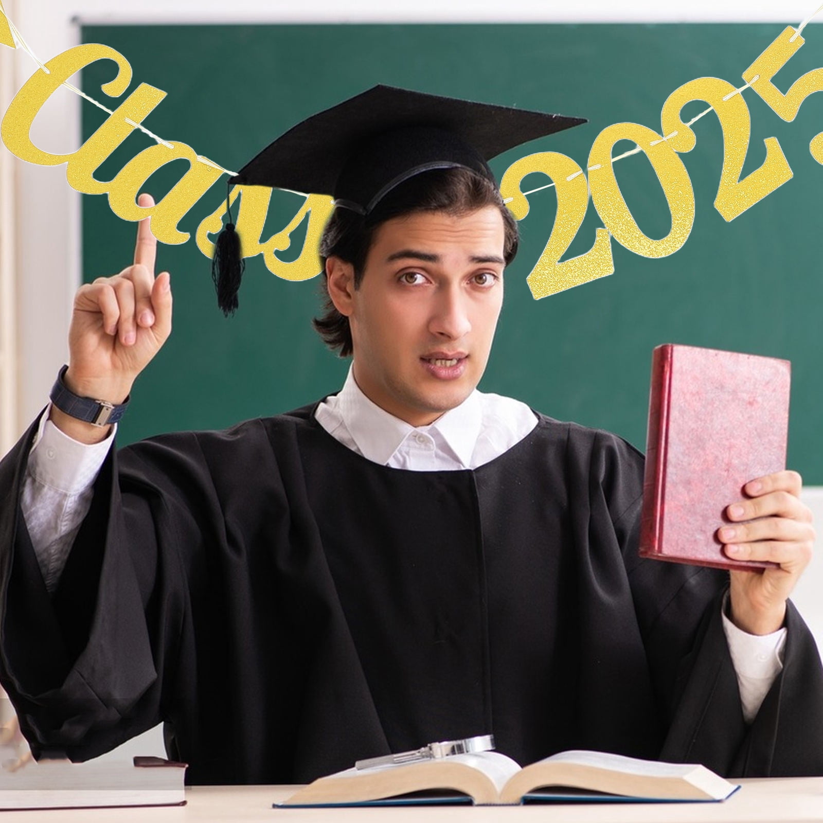 UPKOCH Congrats Grad Signs Graduation Season Decoration Golden Paper ...