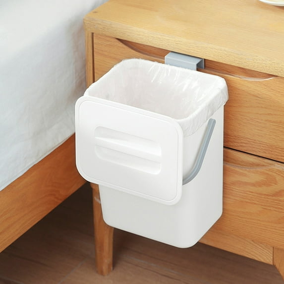 UPKOCH Covered Trash Container Hanging Trash Bin Plastic Easy Movement ...