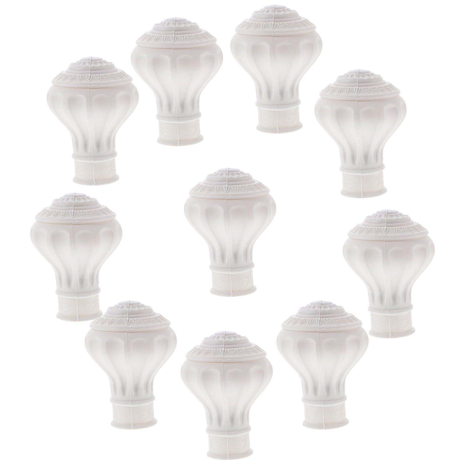 UPKOCH Curtain Rod Caps 12Pack White And White Plastic Fitting For ...