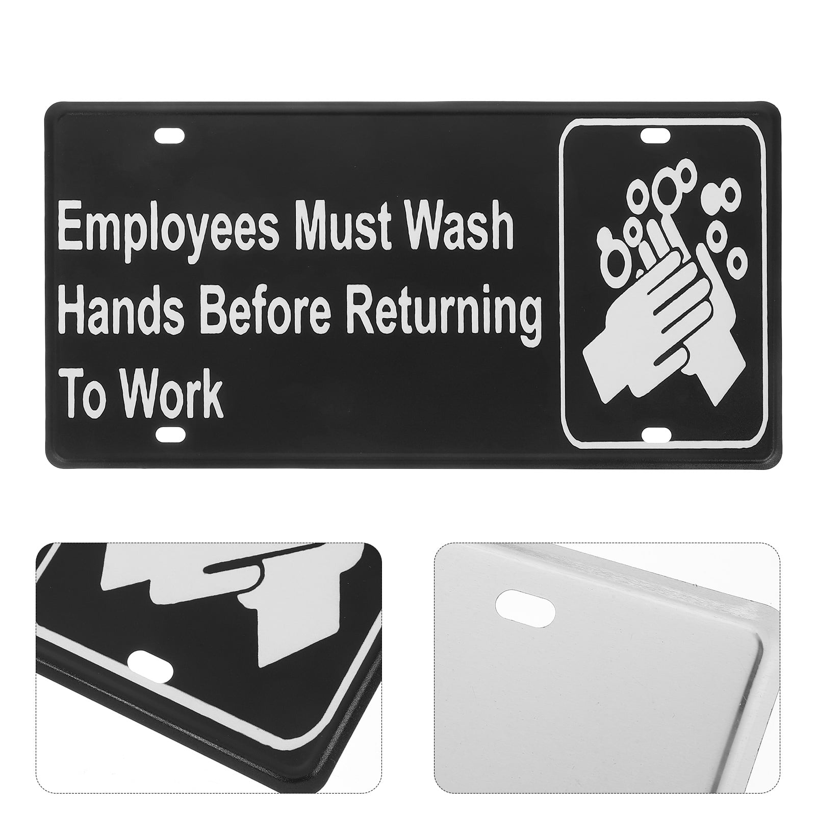 UPKOCH Employees Must Wash Hands Sign Rectangular Iron For Restaurant ...
