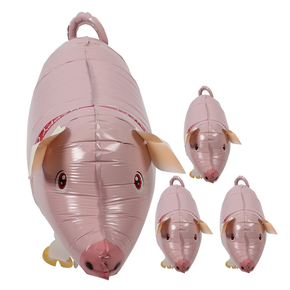 UPKOCH Foil Balloons Walking Pig Balloons 4Pcs Aluminium Foil Reusable ...