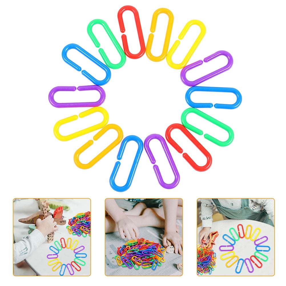 UPKOCH Geometric Chain Links 150Pcs for Kids Learning Activities Shape ...