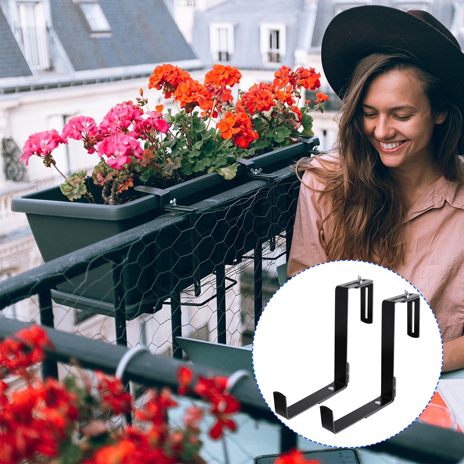 UPKOCH Hook Flower Pot Hanger Balcony Garden Decoration Outdoor Flower ...