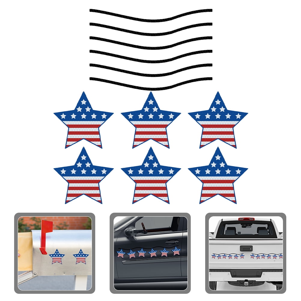 UPKOCH Independence Day Magnet Decals Star Shaped PVC Magnetic ...