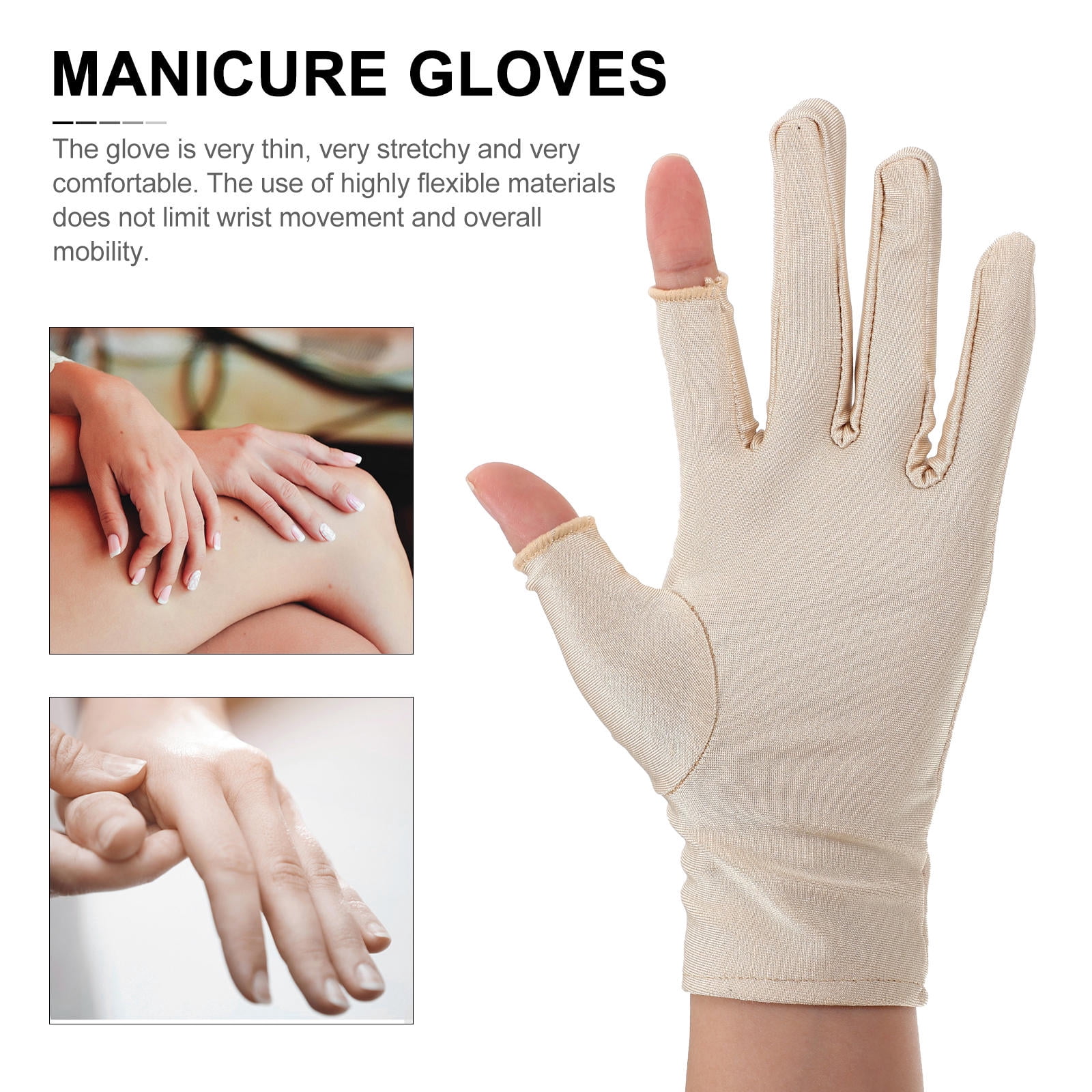 UPKOCH Manicure Glove Uv Hand Glove Protection 1 Set Cloth Fabric Short ...