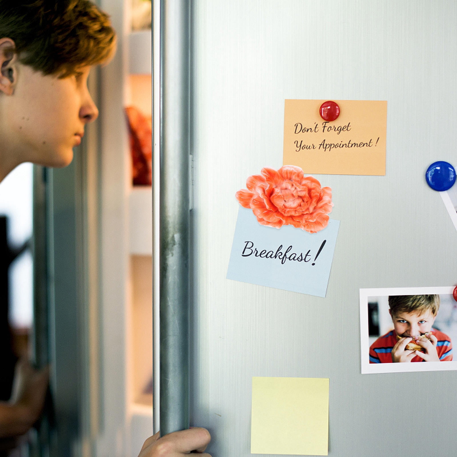 UPKOCH Peony Flower Refrigerator Sticker Elegant Fridge Decoration ...