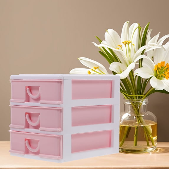 UPKOCH Pink Plastic Drawers Organizer Storage For Small Items ...