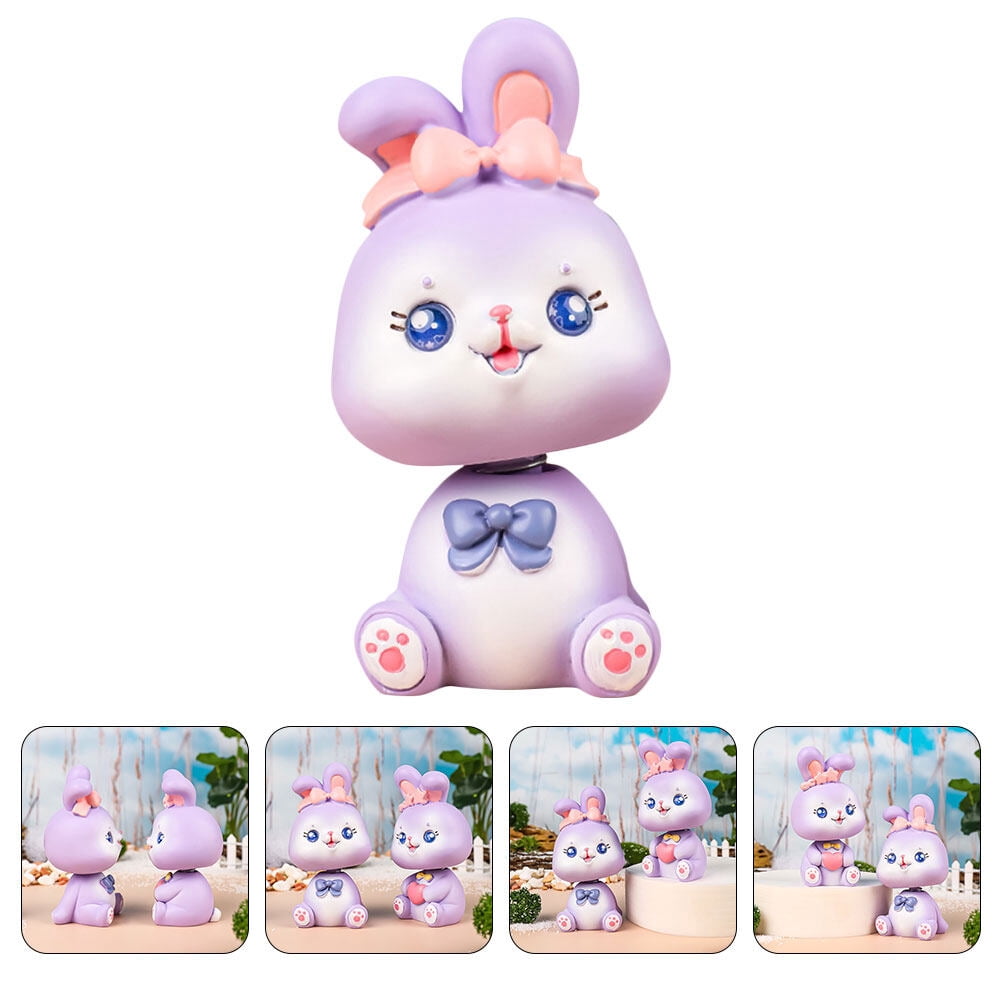 UPKOCH Resin Mini Bunny Decorations Shaking Head Car Dashboard Decor 1 ...