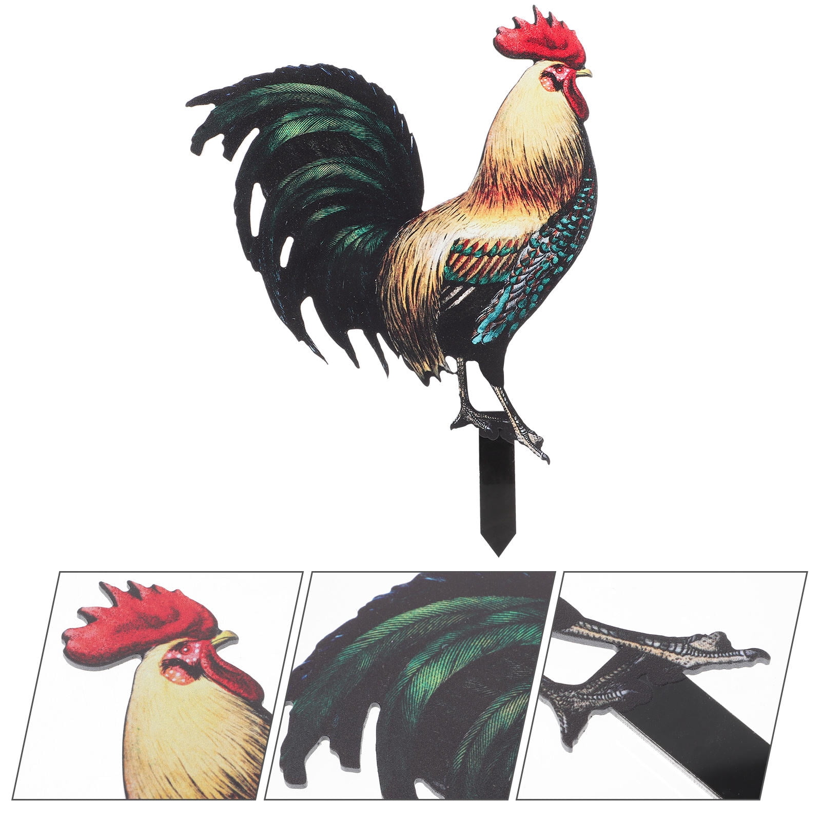 UPKOCH Rooster Garden Statue Decoration Chicken Garden Stake Acrylic ...