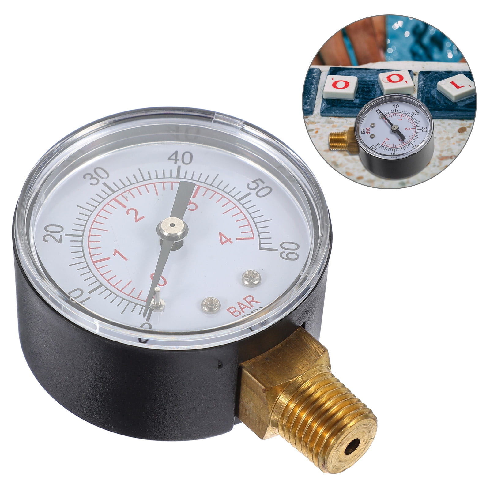 UPKOCH Swimming Pool Pressure Gauge 1Set with Round Shape for Garden ...