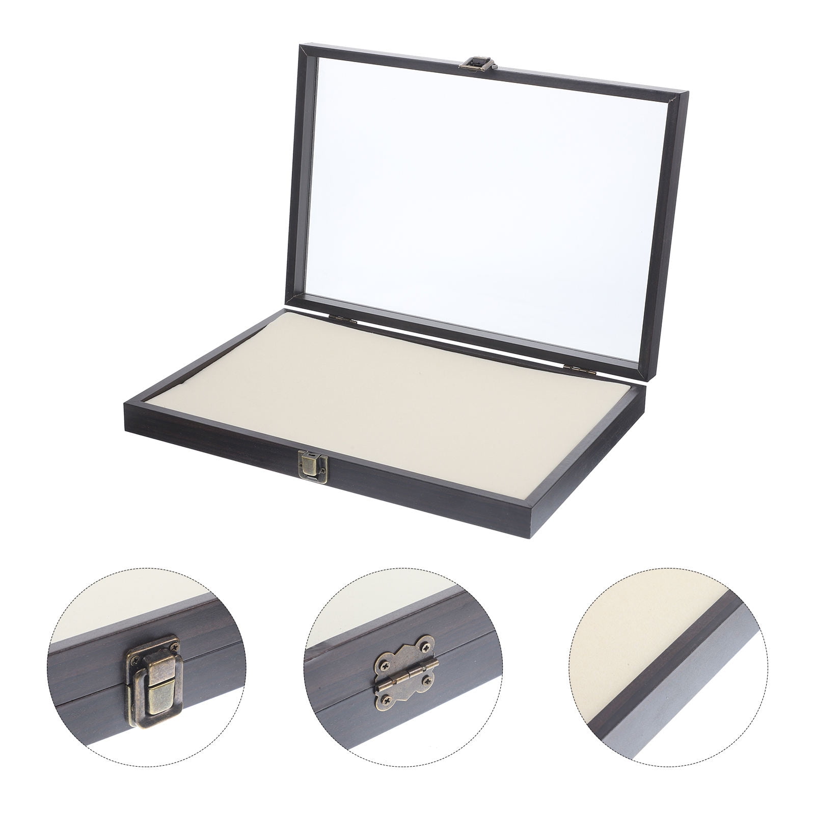 UPKOCH Table Brooch Display Case Brooch Pin Display Box Black Glass ...