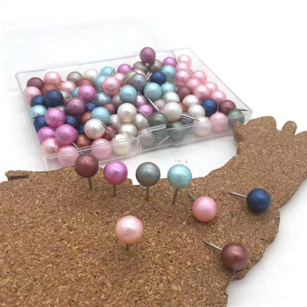 UPKOCH Creative Push Pin Metal Round Ball Head Decorative Diy Projects ...