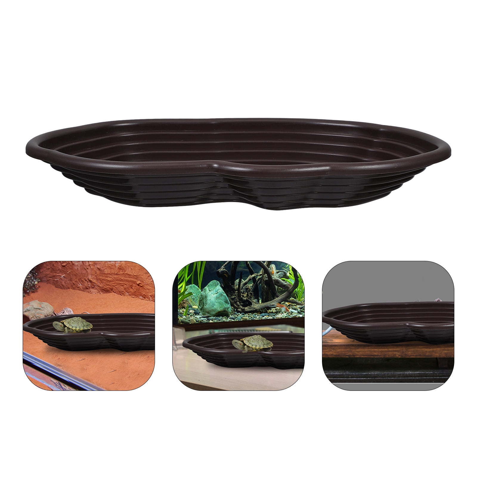 UPKOCH Tortoise Soaking Dish 1Set Coffee Colored Abs Material Reptile ...